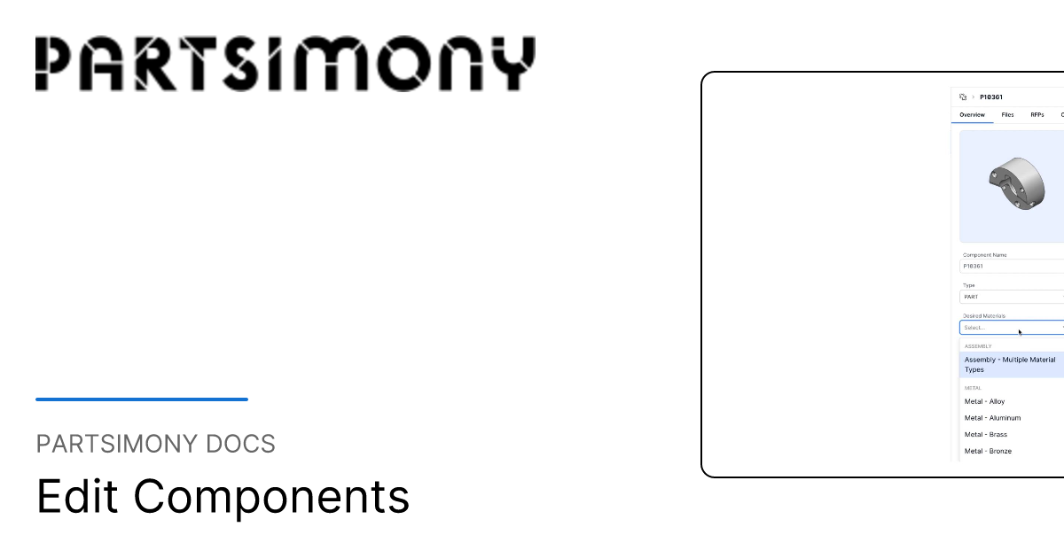 Edit Components | Partsimony Docs