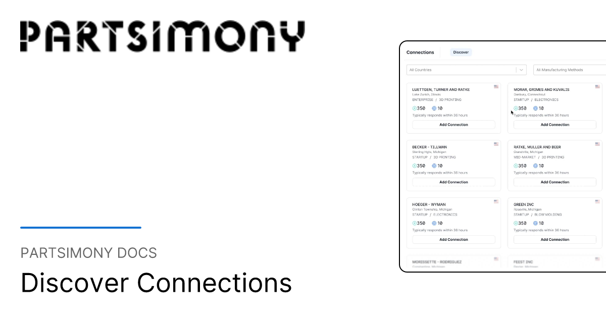 Discover Connections | Partsimony Docs