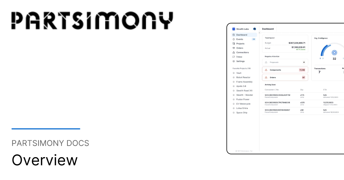 Overview | Partsimony Docs