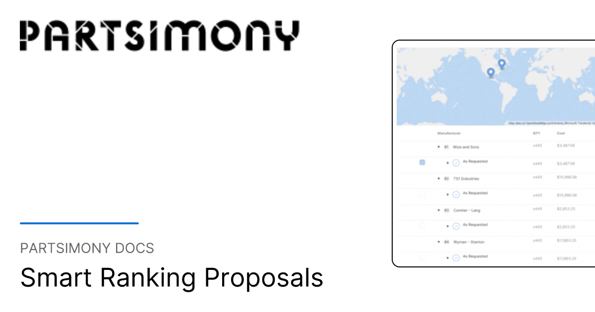 Smart Ranking Proposals | Partsimony Docs